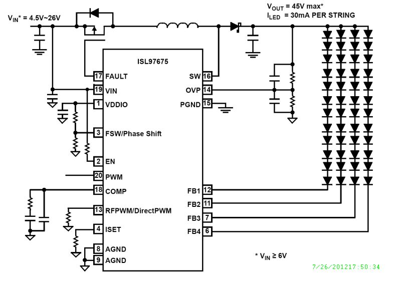ISL97675: 4-Channel LED Driver with Phase Shift Control _ BDTIC a ...