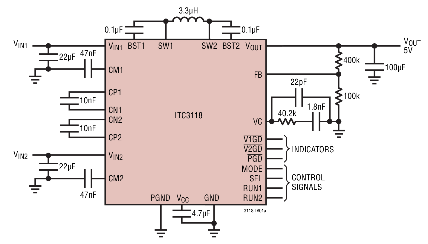 LTC3118 - 18V, 2A Buck-Boost DC/DC Converter with Low-Loss Dual Input PowerPath _ BDTIC a ...