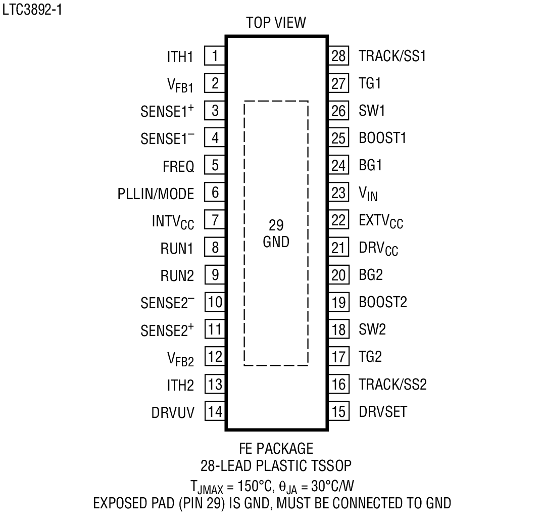 LTC3892 - 60V Low IQ, Dual, 2-Phase Synchronous Step-Down DC/DC Controller _ BDTIC a Leading ...