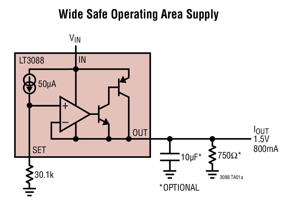 LT3088 - 800mA Single Resistor Rugged Linear Regulator _ BDTIC a ...