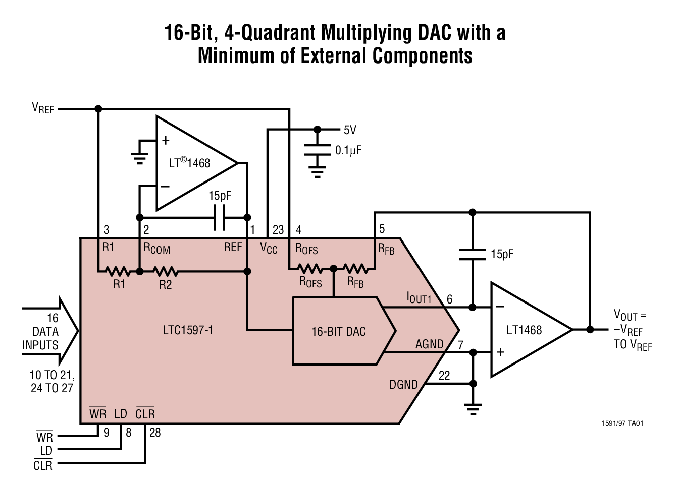 LTC1597 - 16-Bit Parallel Low Glitch Multiplying DAC with 4-Quadrant ...