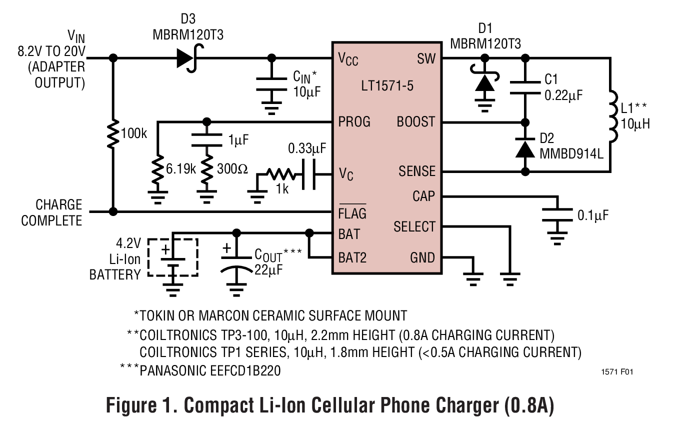 LT1571 - Constant-Current/Constant-Voltage Battery Charger with Preset ...