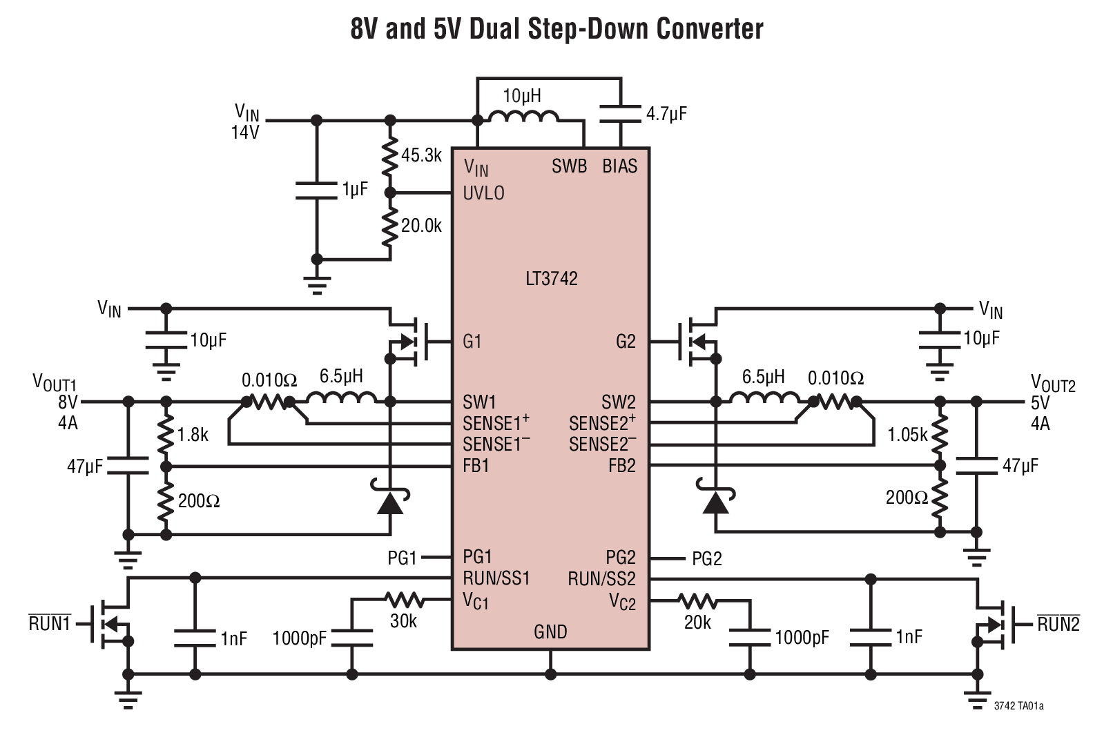 LT3742 - Dual, 2-Phase Step-Down Switching Controller _ BDTIC a Leading Distributor in China