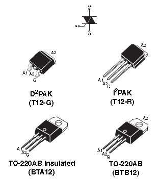 BTA12 12A standard and Snubberless Triacs_BDTIC 代理BTA12
